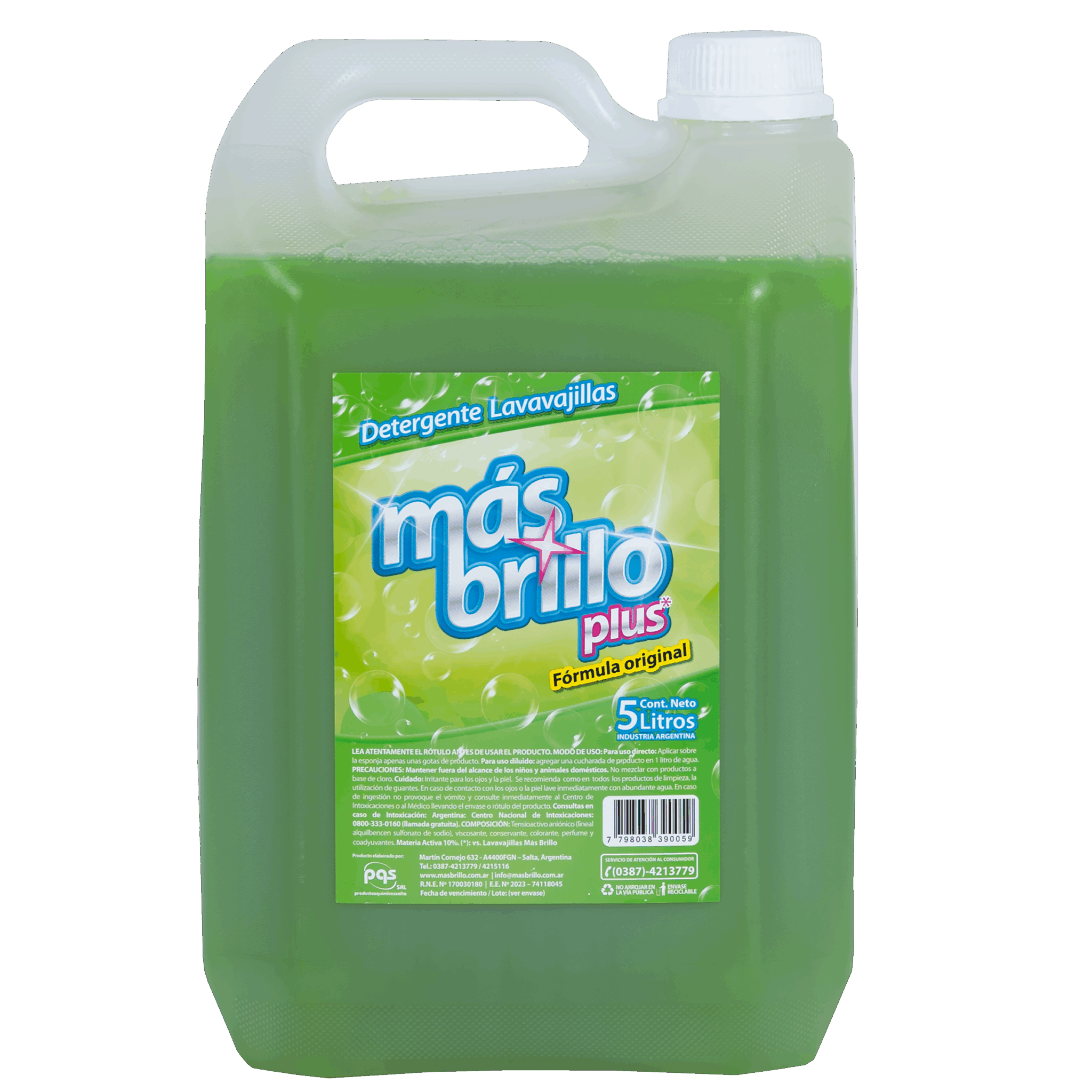 Detergente 10% 5 Lts – Mas Brillo