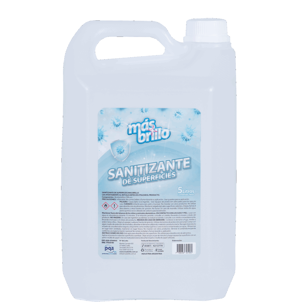 Sanitizante y Desinfectante 5Lts. – Mas Brillo